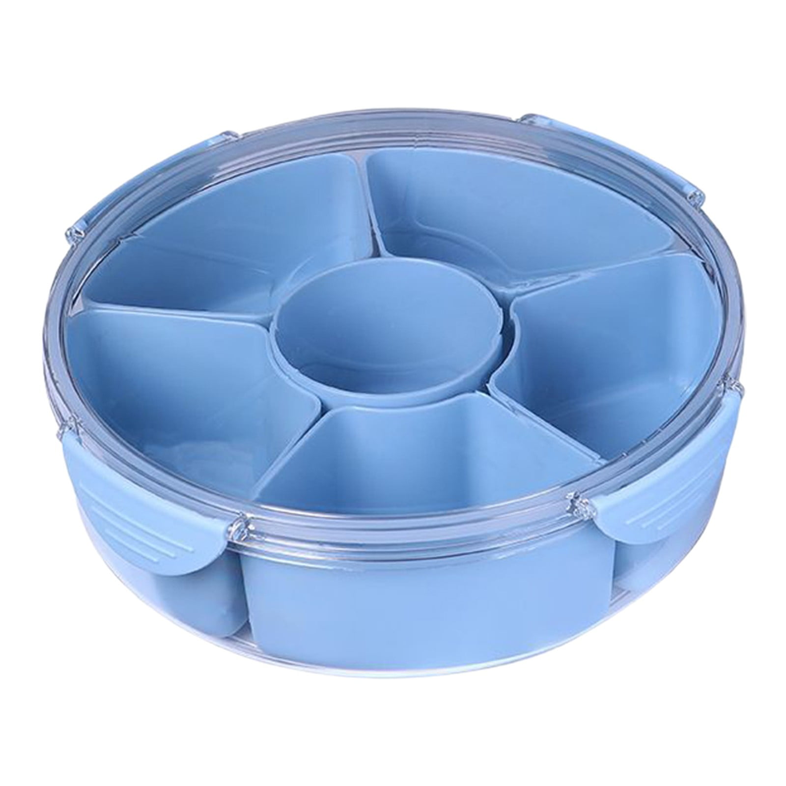 Veggie Tray with Lid for Fridge, Clear Divided Serving Tray with Dip ...