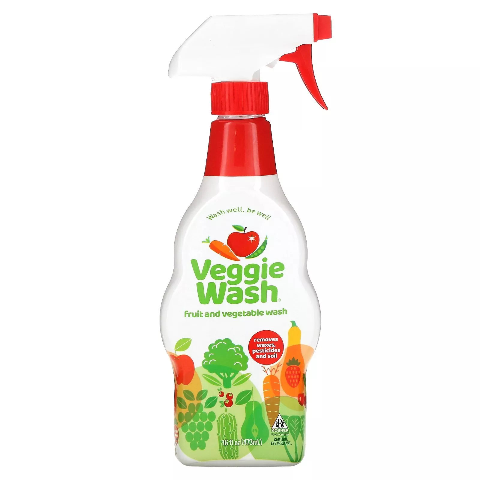 Veggie Wash, 16 fl oz (473 ml) - Kosher, Natural Produce Cleaner for ...