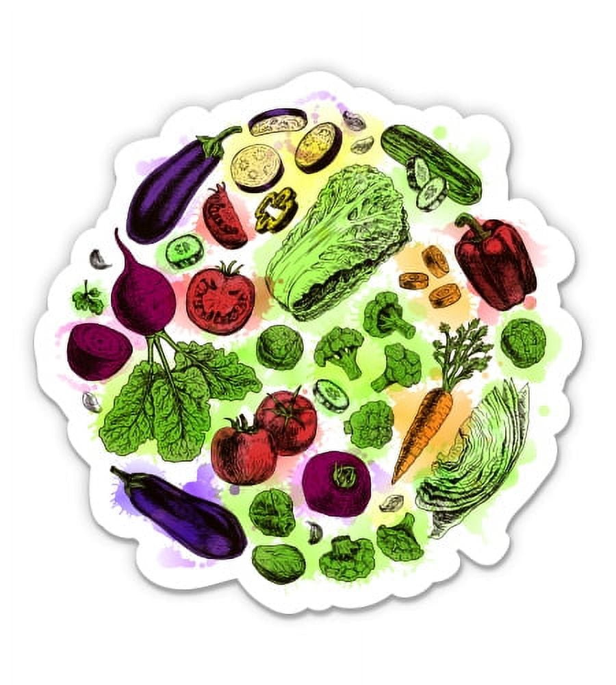 Veggies Healthy Eating Plant Based Vegan - 3" Vinyl Sticker - For Car ...