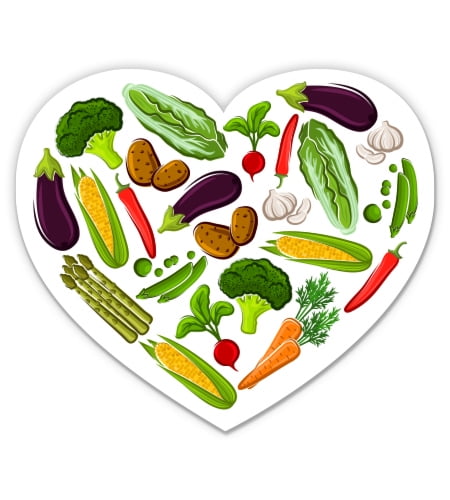 Veggies Heart Healthy Eating - 5" Vinyl Sticker - For Car Laptop I-Pad ...