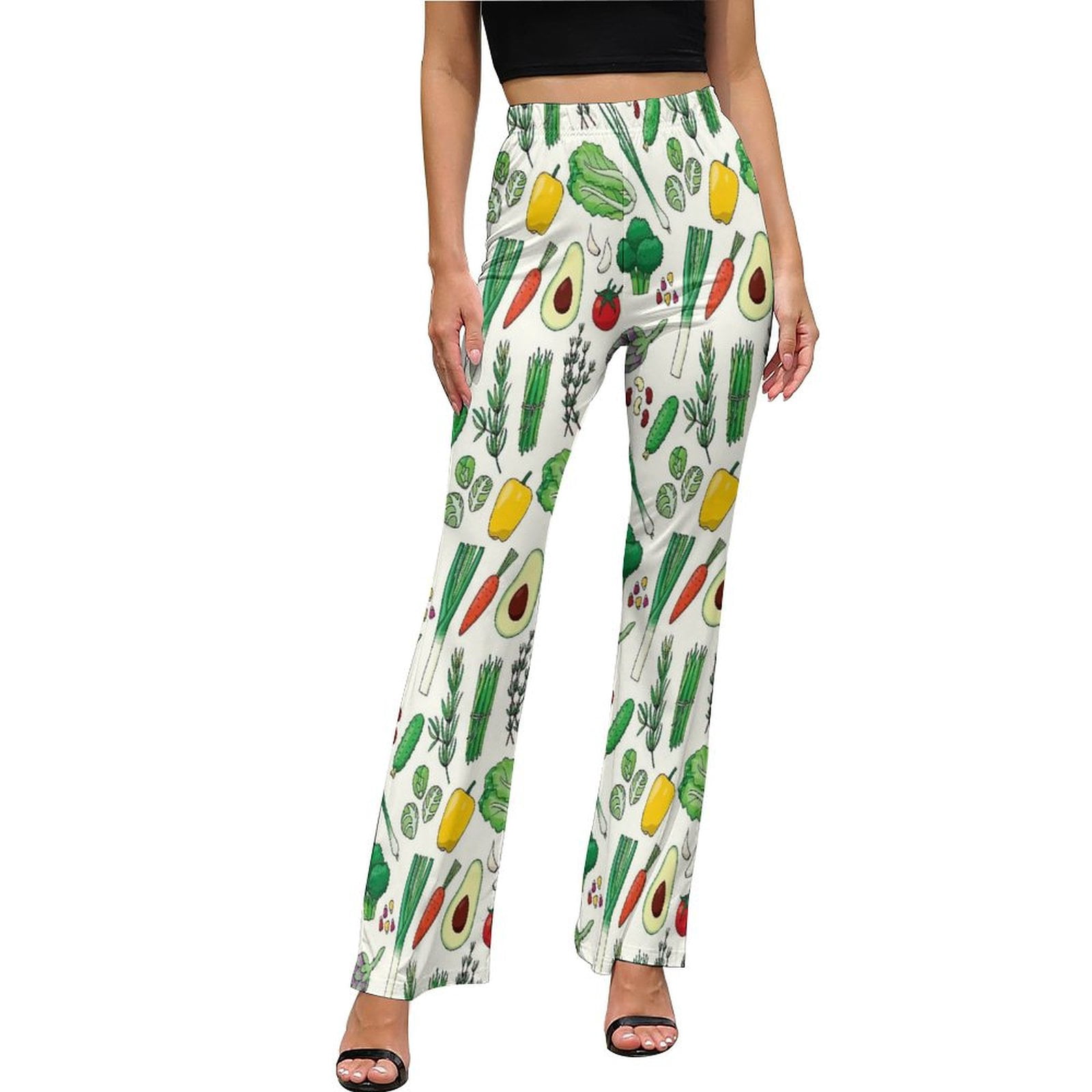 Veggies High Waisted Casual Flared Trousers Summer Home Pants Gift ...