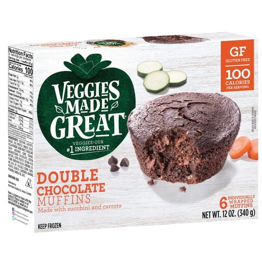 Veggies Made Great Double Chocolate Muffin, 12oz, 6ct Box (Frozen ...