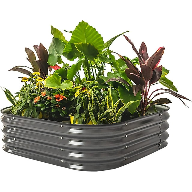 Vego Garden 11" Tall 4 in 1 3.5ftx3.5ft Modular Metal Raised Garden ...