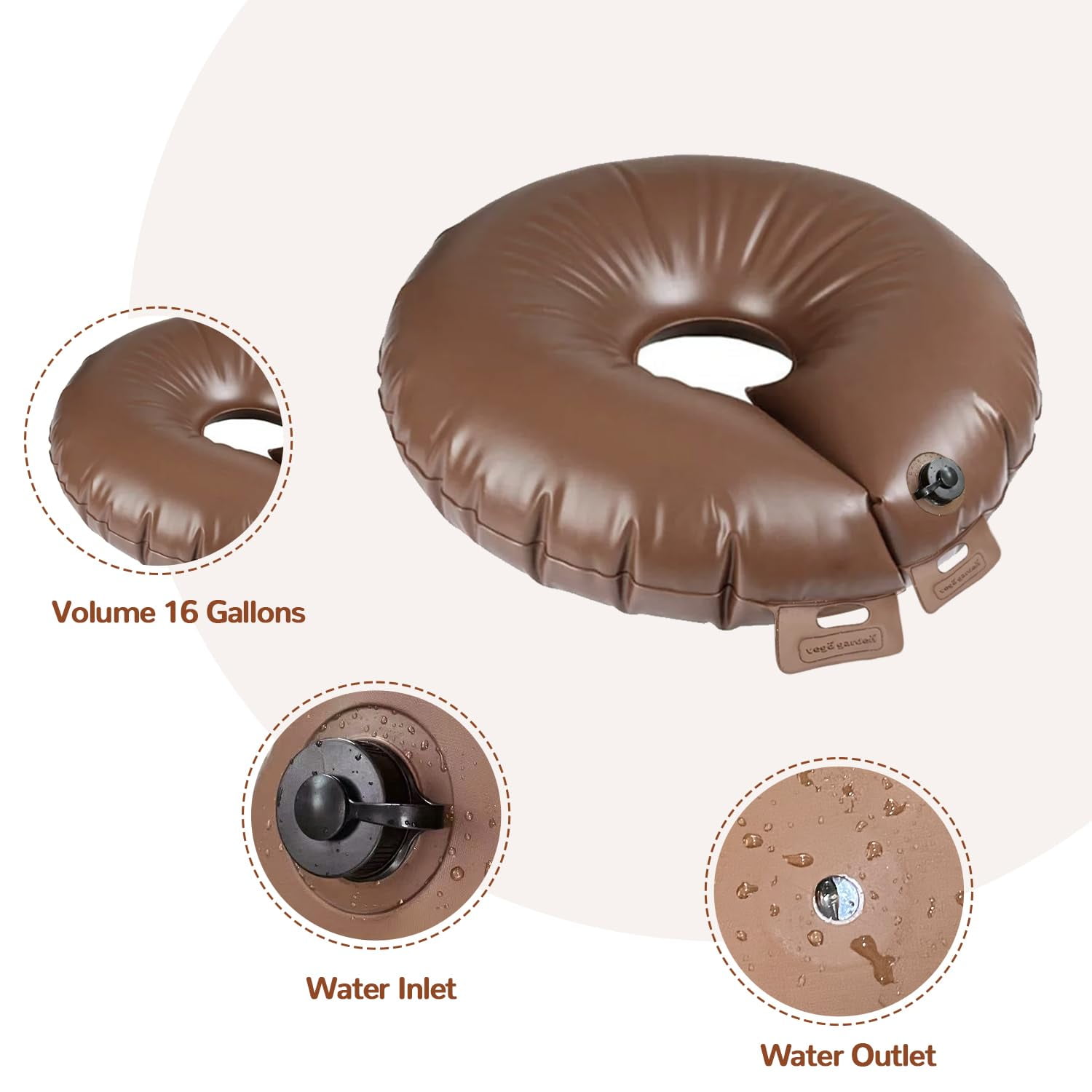 Vego Garden 16 Gallon Tree Watering Bag/Ring, Extremely Heavy Duty PVC ...