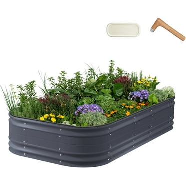 Vego Garden Raised Gardening Bed Kit 11" Tall 4 in 1 Modular Metal ...