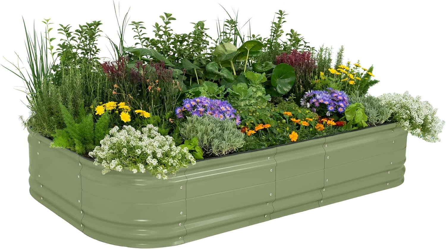 Vego Garden 17" Tall 10 in 1 Novel Metal Raised Gardening Bed Kits 8ft ...