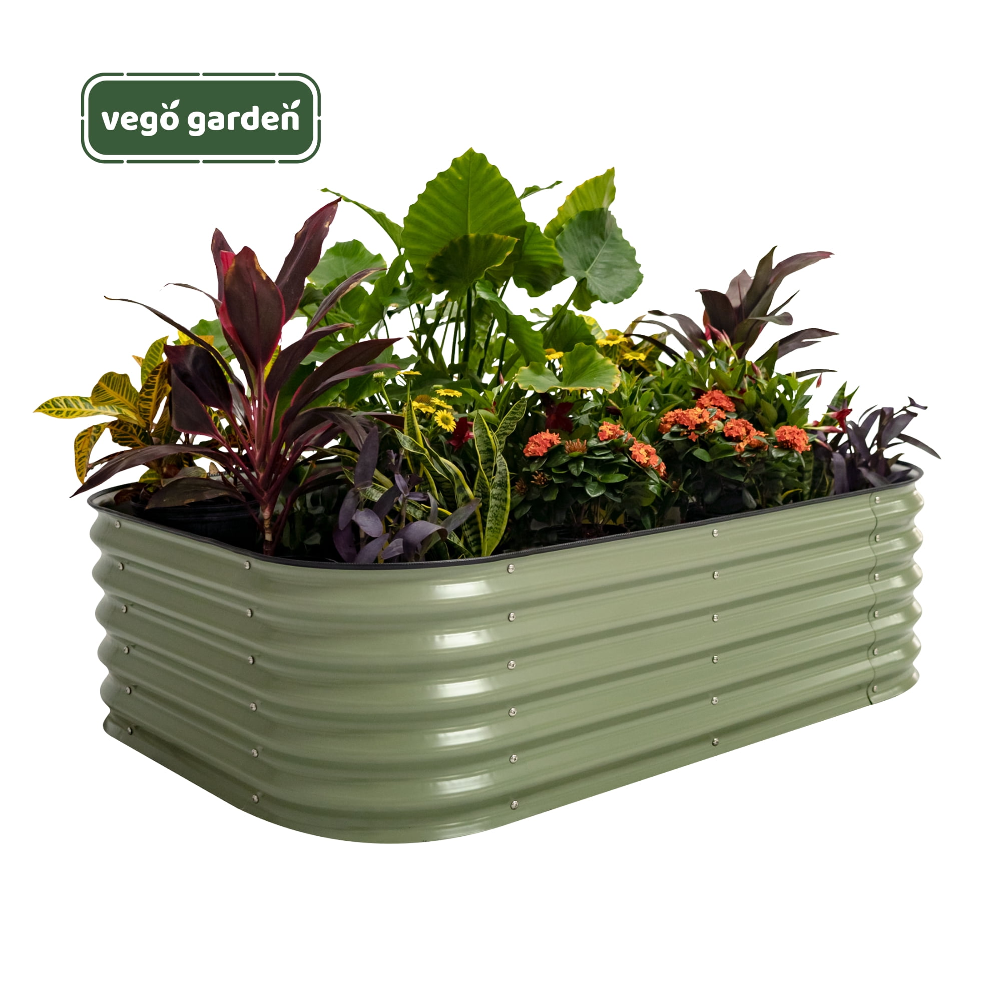 Vego Garden 17" Tall 3.5ft x 5ft Raised Gardening Bed Metal Outdoor ...