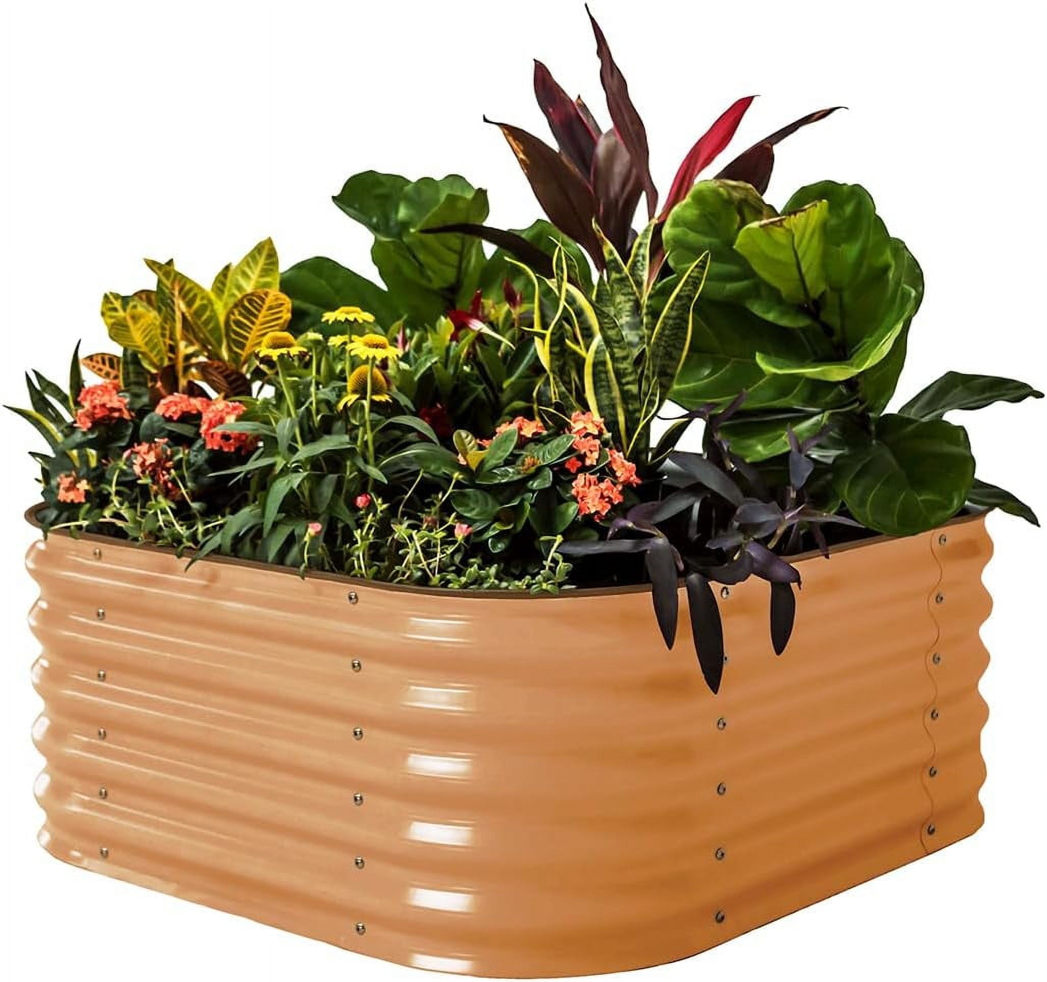 Vego Garden 17" Tall 4 in 1 Modular Metal Raised Gardening Beds Kit ...