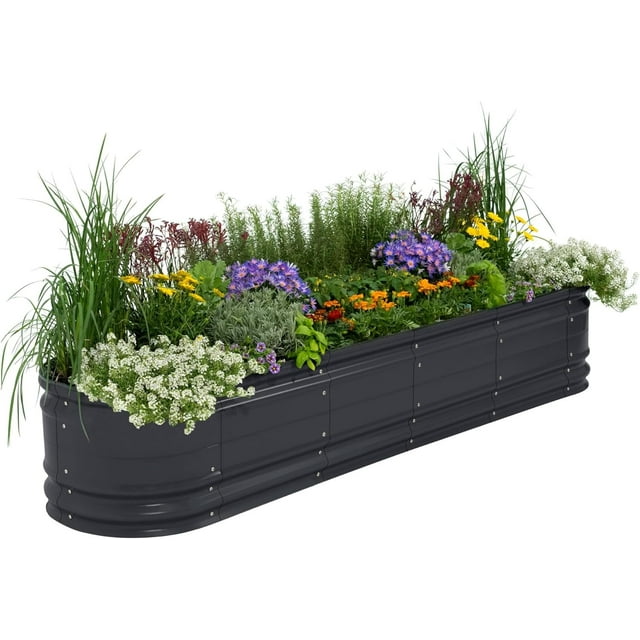Vego Garden 17" Tall 9 in 1 Novel Metal Raised Garden Bed Kits 8ft x ...