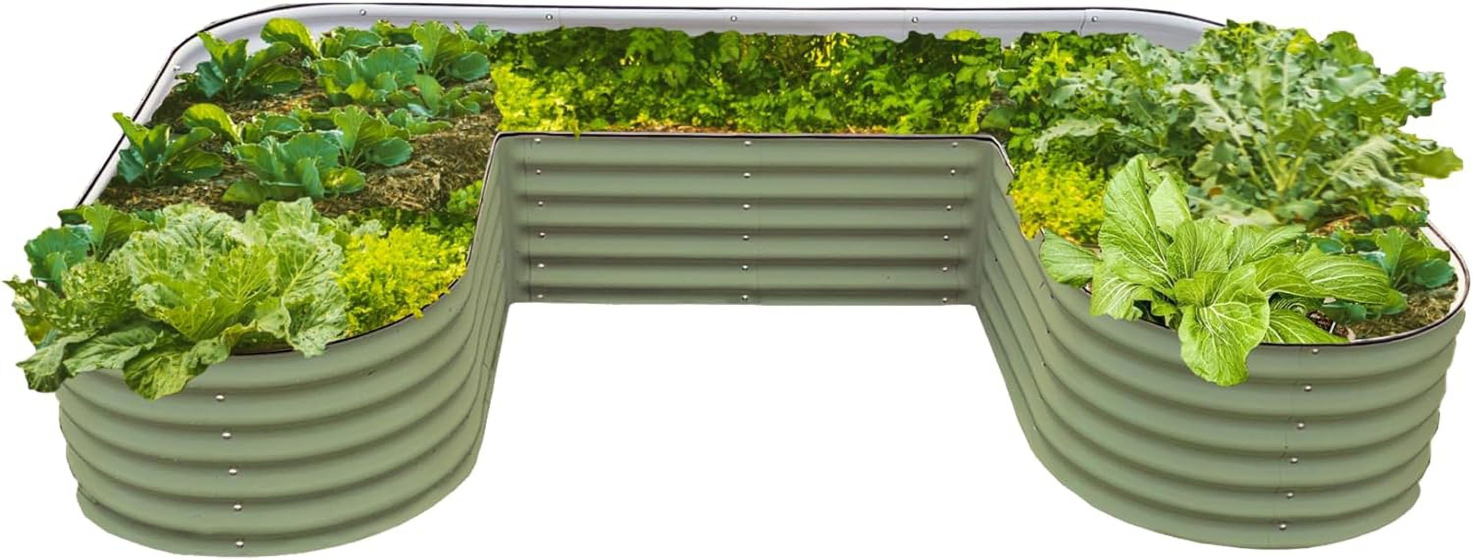 Vego Garden 17" Tall U-Shape Raised Garden Bed Metal Planter Box for ...