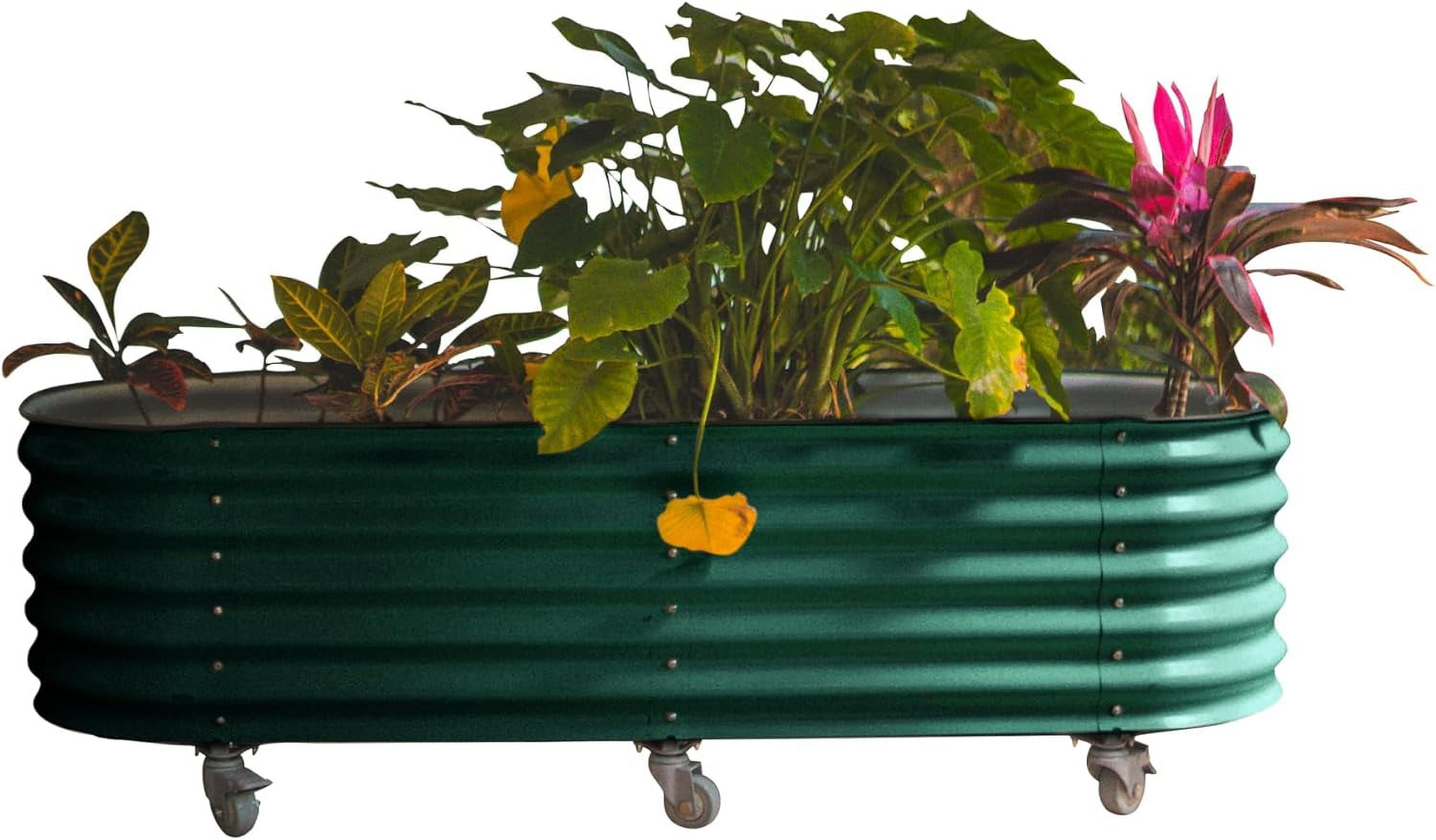 Vego Garden 2 x 6 ft Self-Watering Rolling Planter Raised Gardening Bed ...
