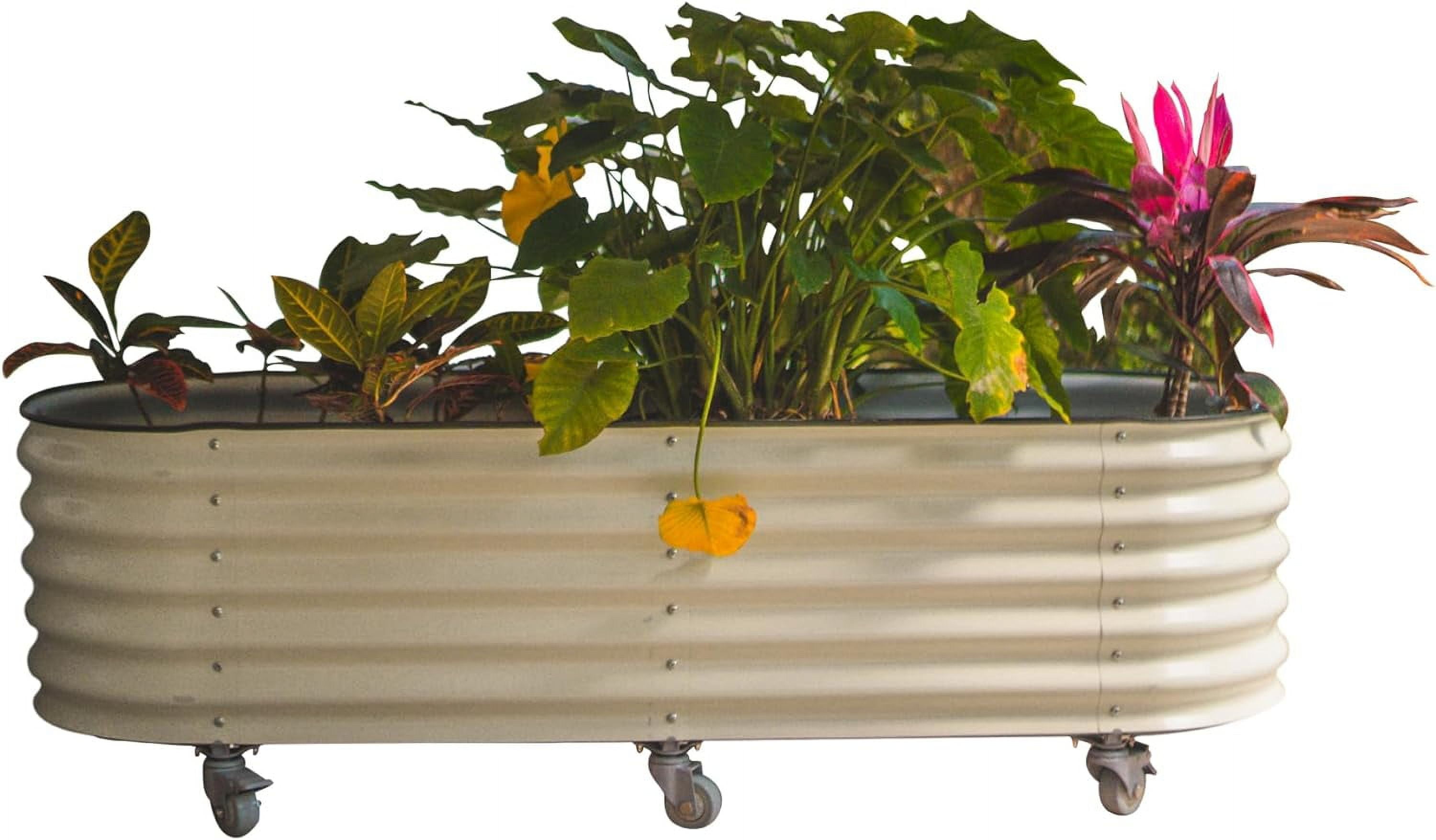 Vego Garden 2 x 6 ft Self-Watering Rolling Planter Raised Gardening Bed ...