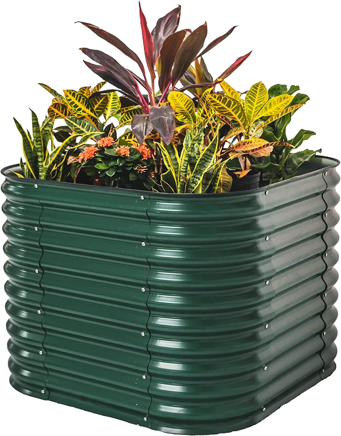 Vego Garden 32" Extra Tall Modular Metal Raised Flower Planter Box with ...