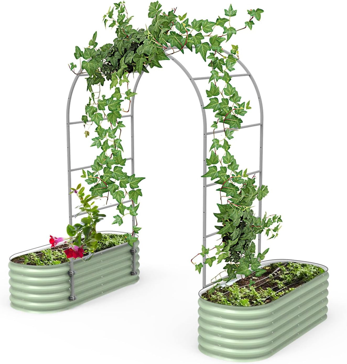 Vego Garden Outdoor Modular Metal Arched Single Section Climbing ...