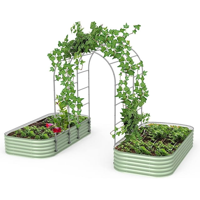 Vego Garden Modular Arched Trellis System Triple Section 5.5' Long ...