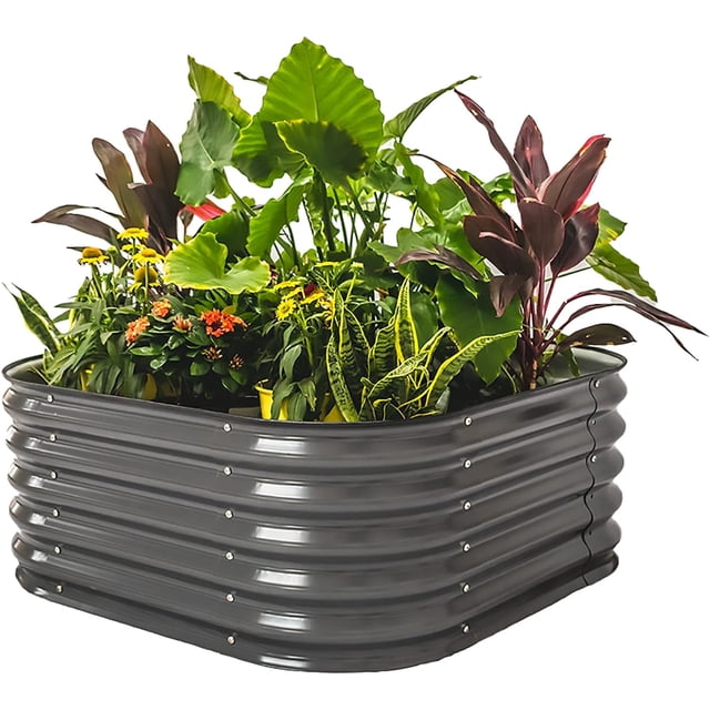 "Vego Garden Elevated Outdoor Large 17"" Tall 4-in-1 Modular Metal ...