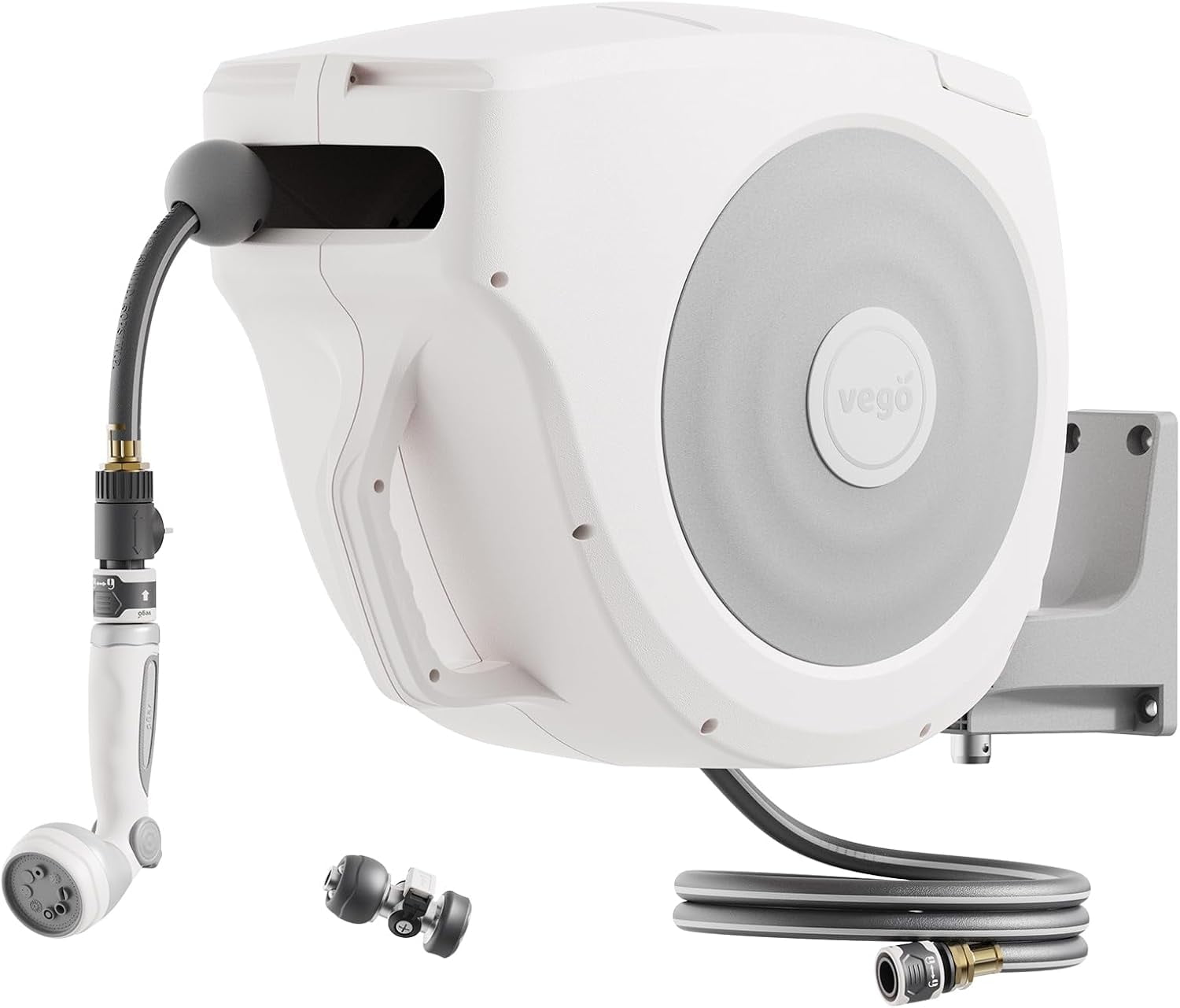 Vego Garden Retractable Hose Reel 1/2" 100 ft Wall Mounted Hose Reel ...