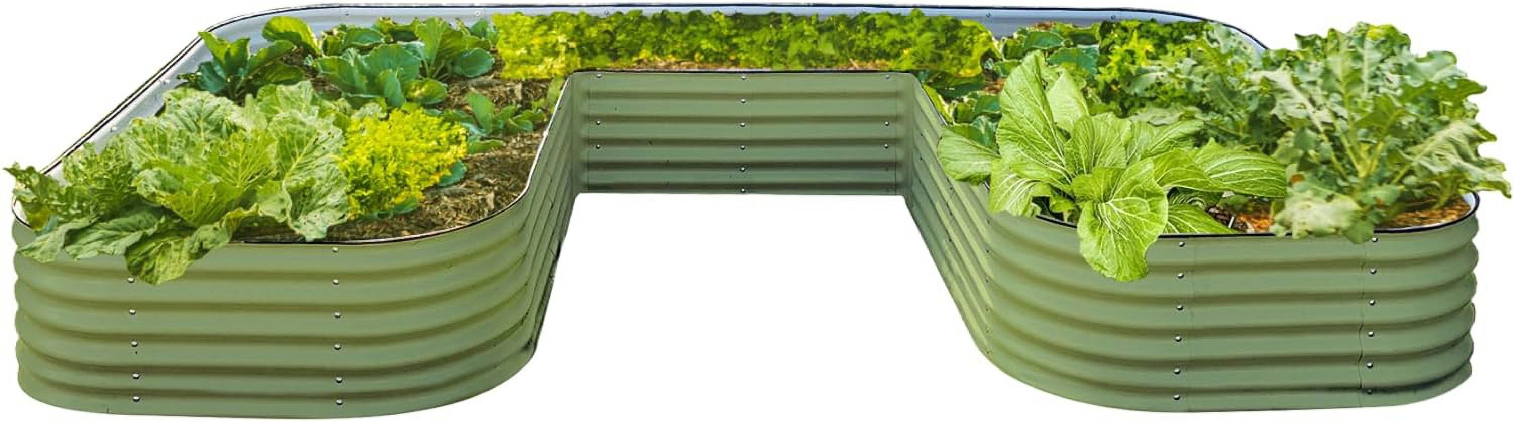 Vego garden 17" Tall U-Shape Raised Garden Bed Metal Planter Box for ...