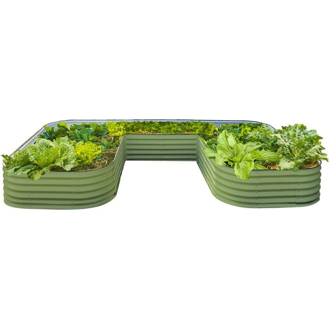 Vego garden 17" Tall U-Shape Raised Garden Bed Metal Planter Box for ...