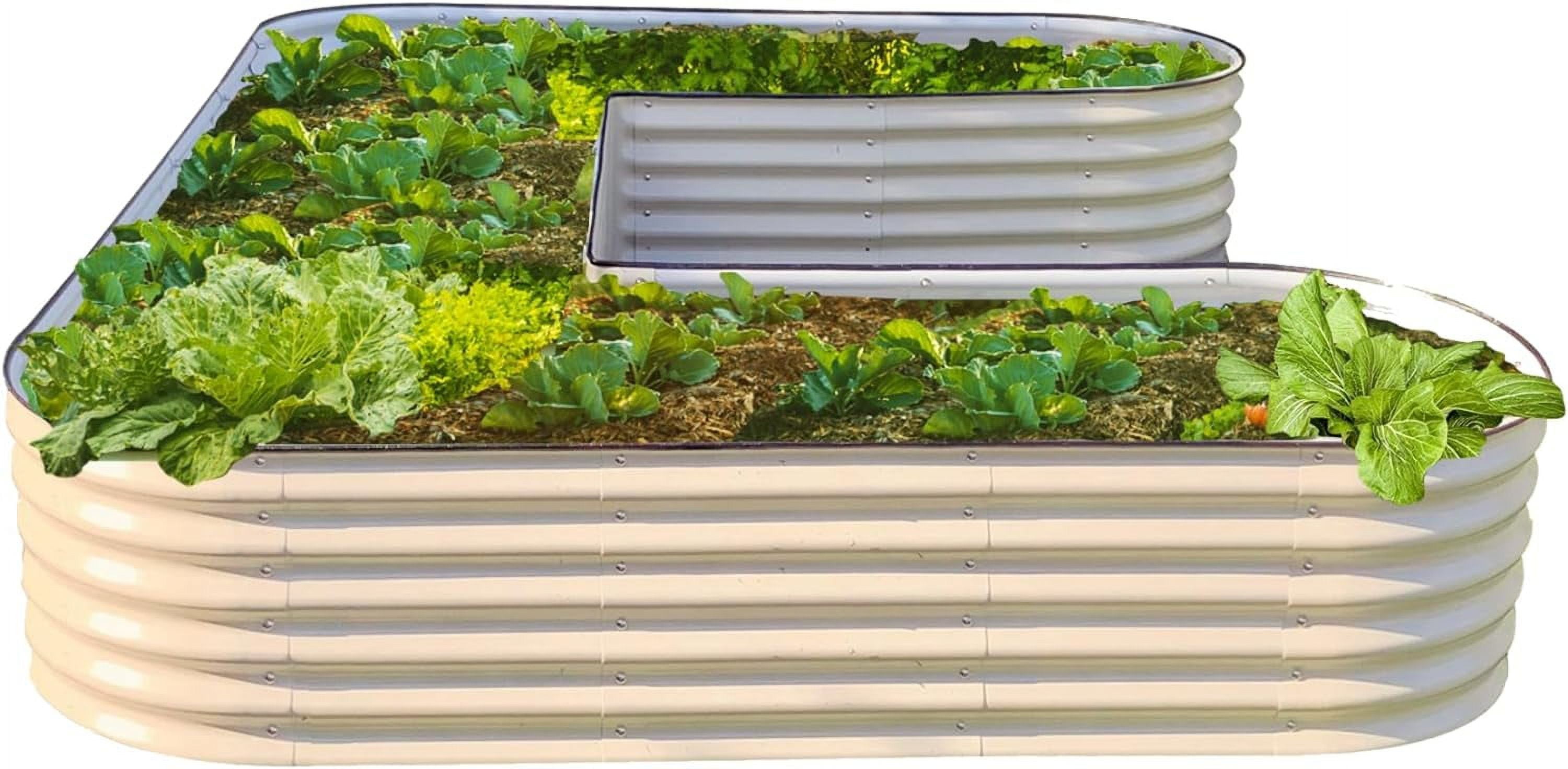 Vego Garden 17" Tall U-Shape Raised Outdoor Elevated Patio Steel ...