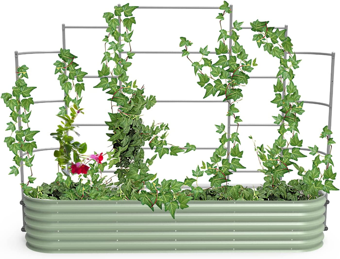 Vego Garden 5-Section Modular Metal Wall Trellis System for 2x8 Garden ...