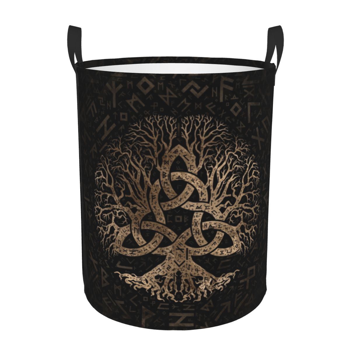 Vegvisir And Tree Of Life Yggdrasil Laundry Basket Foldable Viking ...