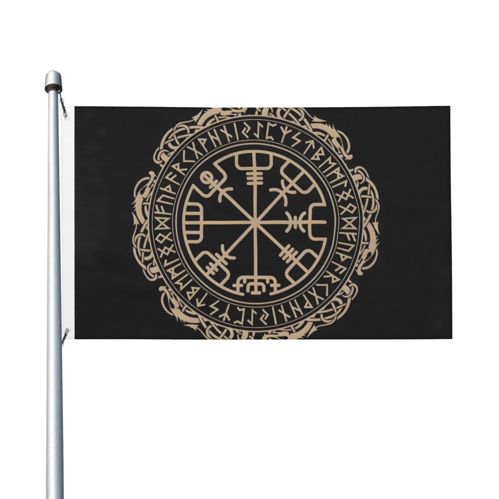 Vegvisir Compass Viking Flag Nordic Mythology Decorative Double Sided ...