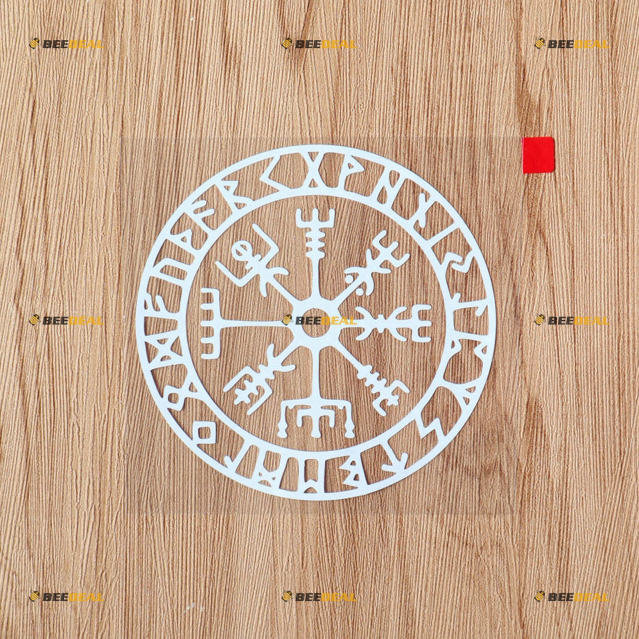 Vegvisir Viking Runic Compass Decal Sticker Vinyl Odin Norse - White 8 ...