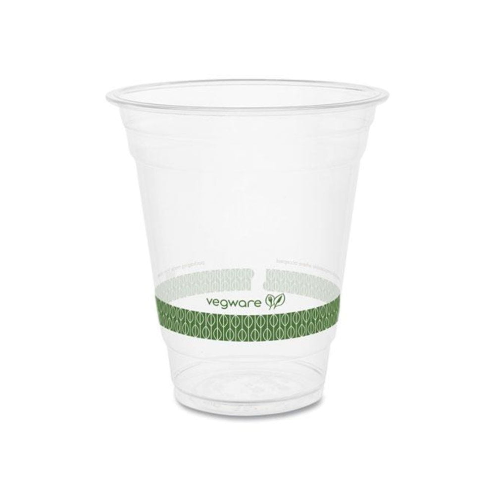 Vegware 96-Series Cold Cup, 12 oz, Plastic, Clear/Green, 1,000/Carton ...