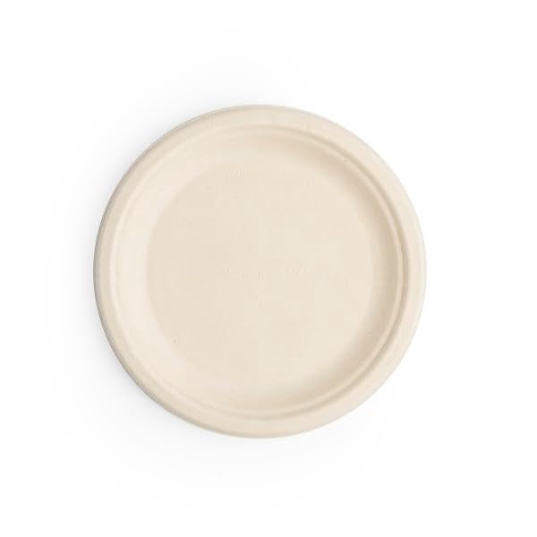 Vegware Compostable 7" Molded SSF20 Fiber Paper Plates, Case of 1000 ...