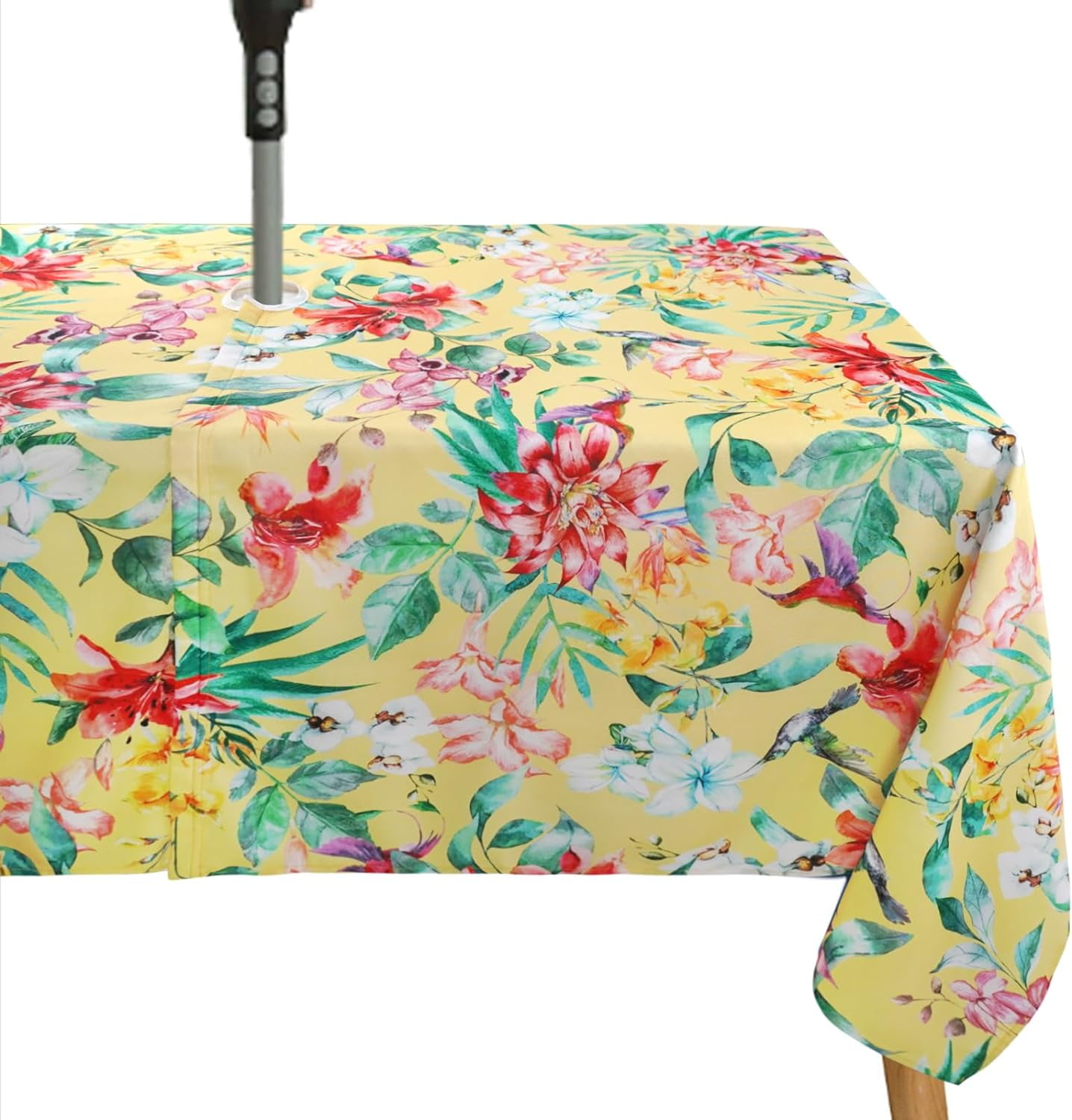 Vehcimbev Waterproof 84" x 60" Yellow Floral Tablecloth - Walmart.com