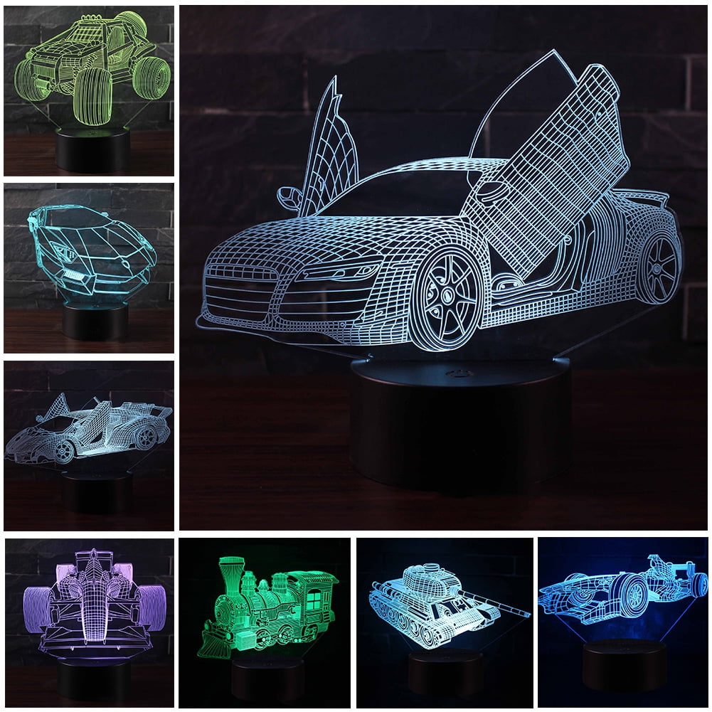 Vehicle 3D Illusion Color Changing LED Desk Light Children Room Table ...