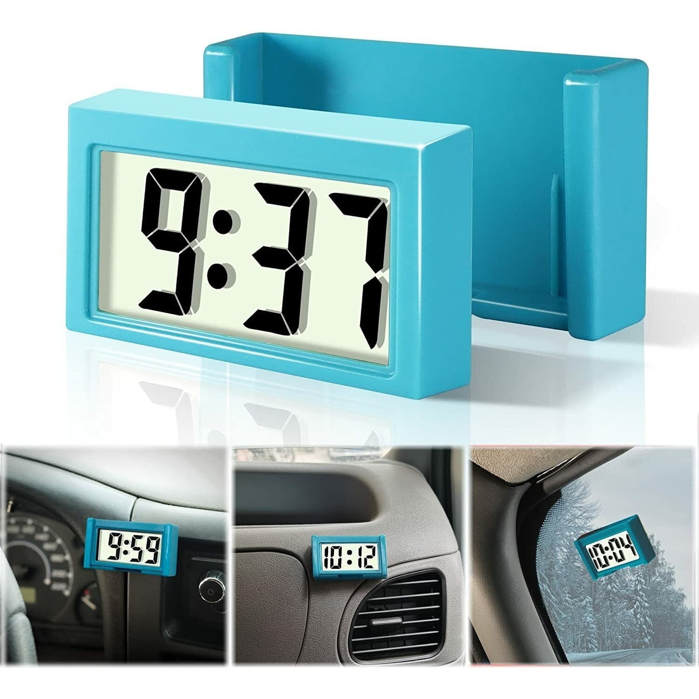 Vehicle Adhesive Digital Clock with Jumbo LCD - Dashboard Blue ...