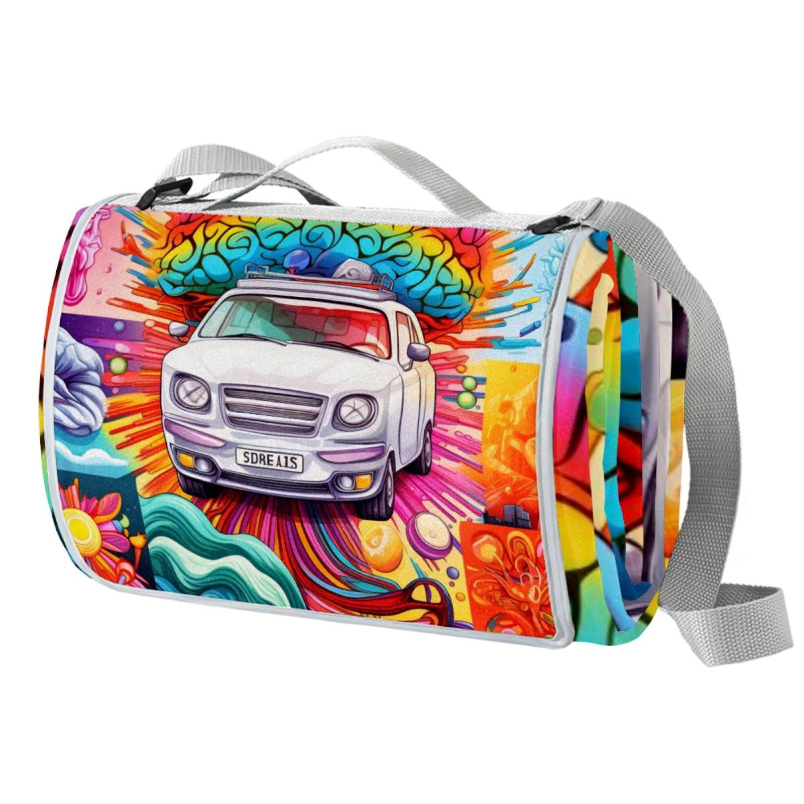 Vehicle Canvas Picnic Blanket Waterproof Outdoor Extra Large for Family ...