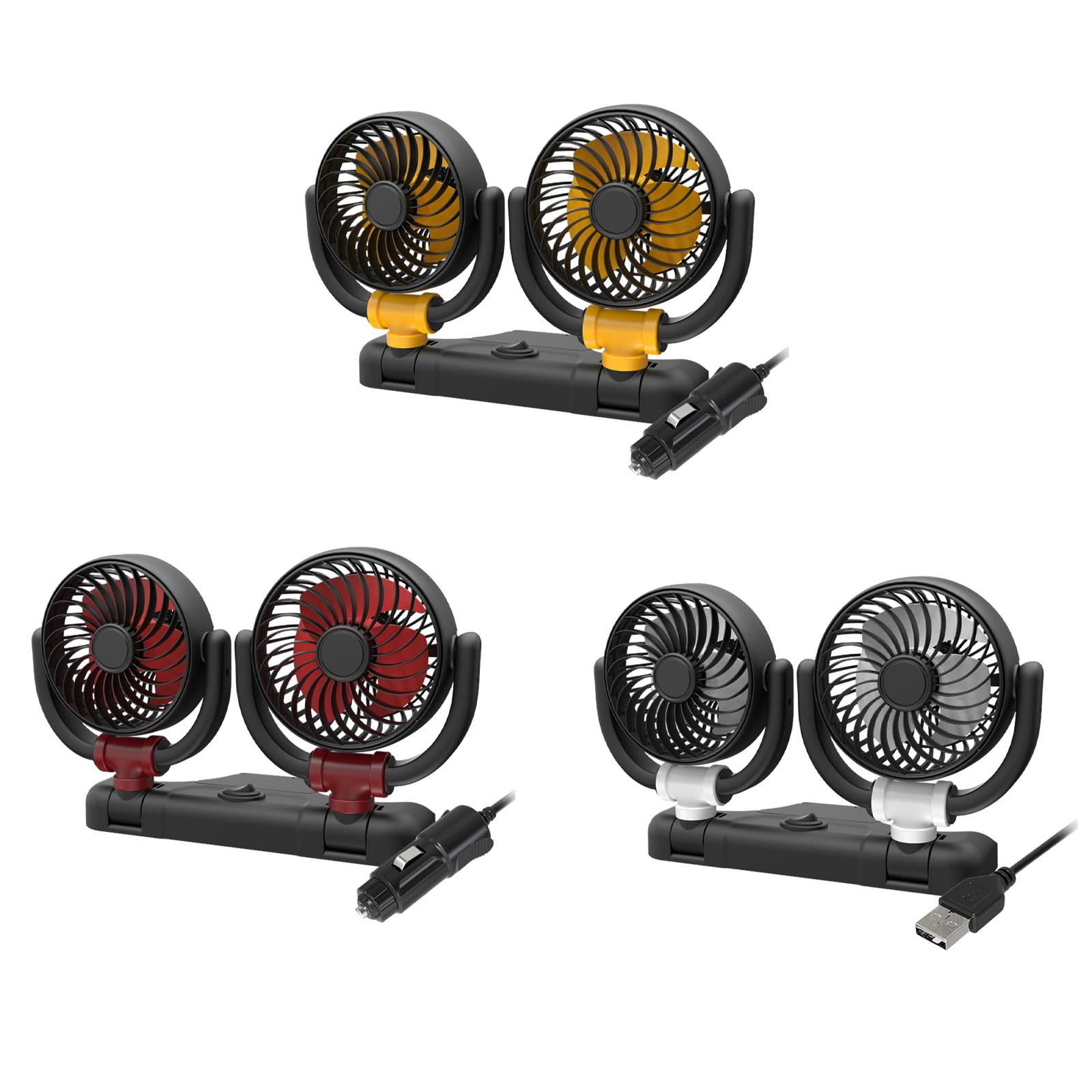 Vehicle Car Electric Cooling Fan Foldable Strong Wind Dual Head 360掳 ...