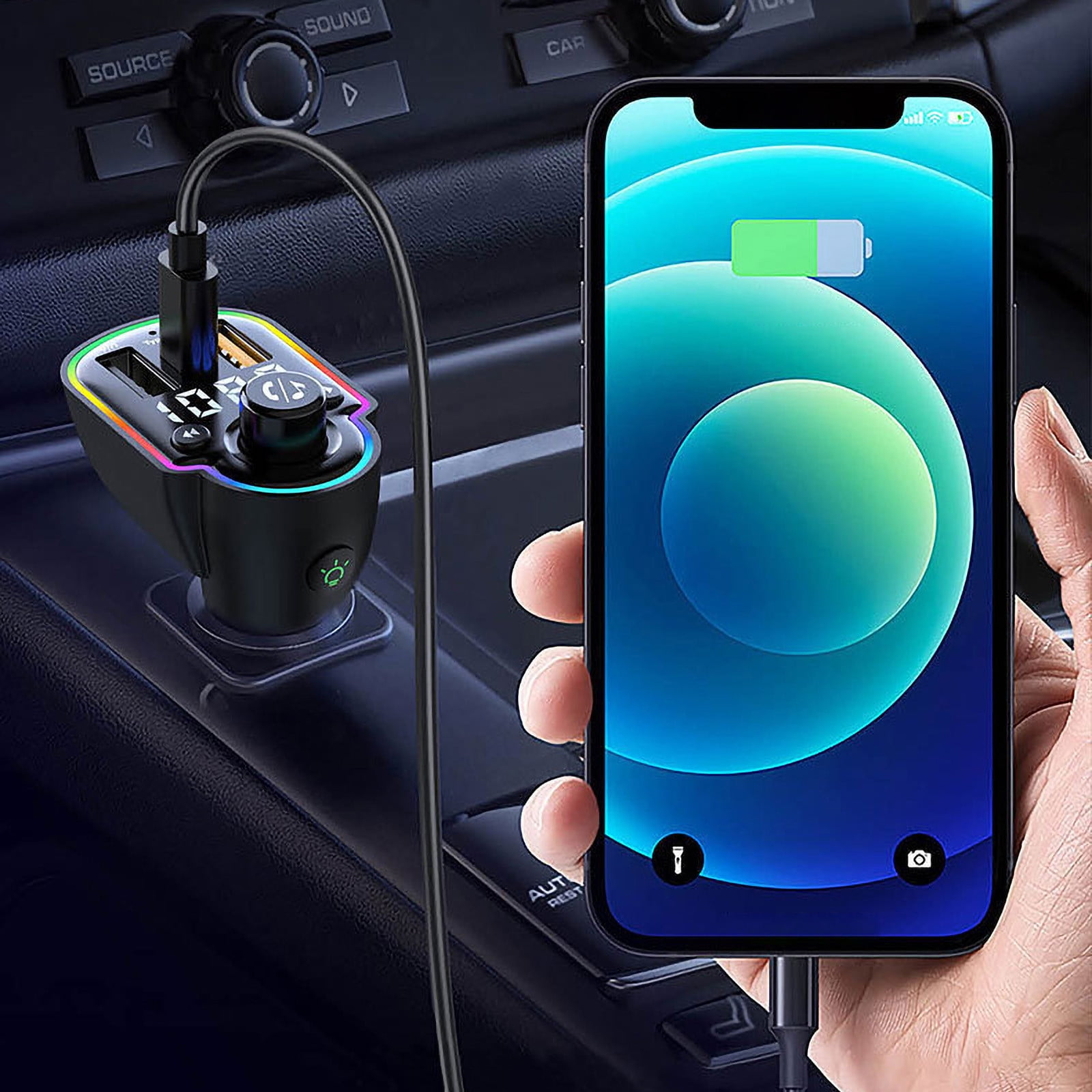 Vehicle Charger Bluetooth MP3 Player with USB Fast Charge & PD20W ...