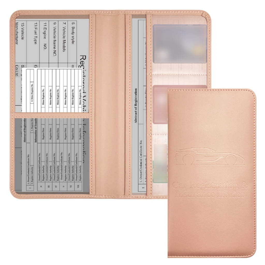 Vehicle Document Case1eatherCar Registration Card Folder Vehicle Paper ...