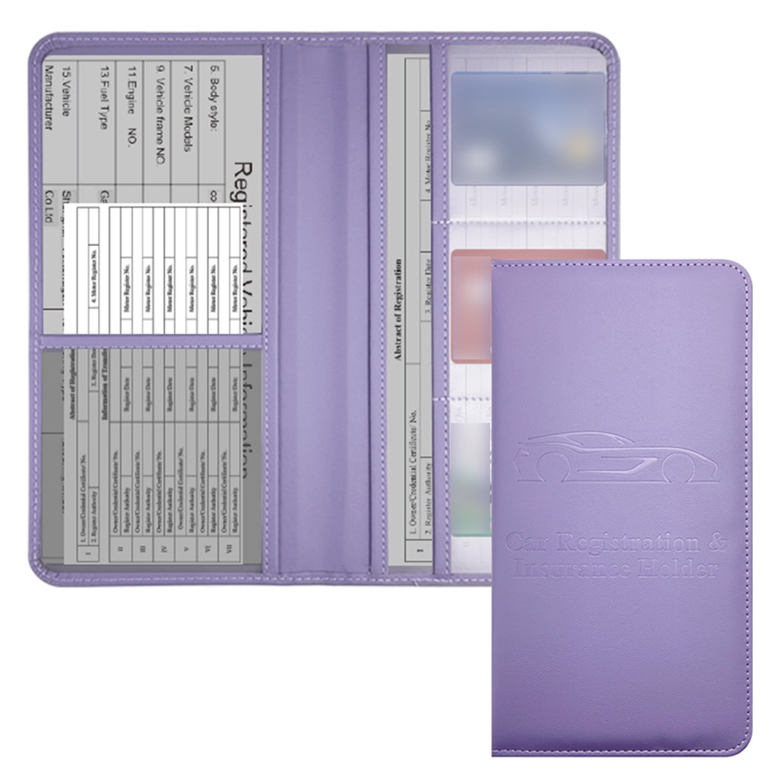 Vehicle Document Folder, Lightweight Leather Car Registration Holder ...