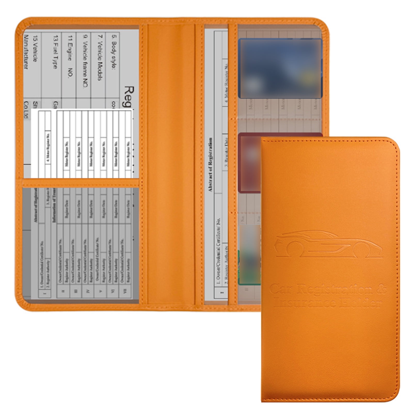 Vehicle Document Folder, Lightweight Leather Car Registration Holder ...