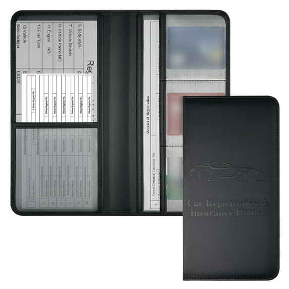 Vehicle Document Folder, Lightweight Leather Car Registration Holder ...
