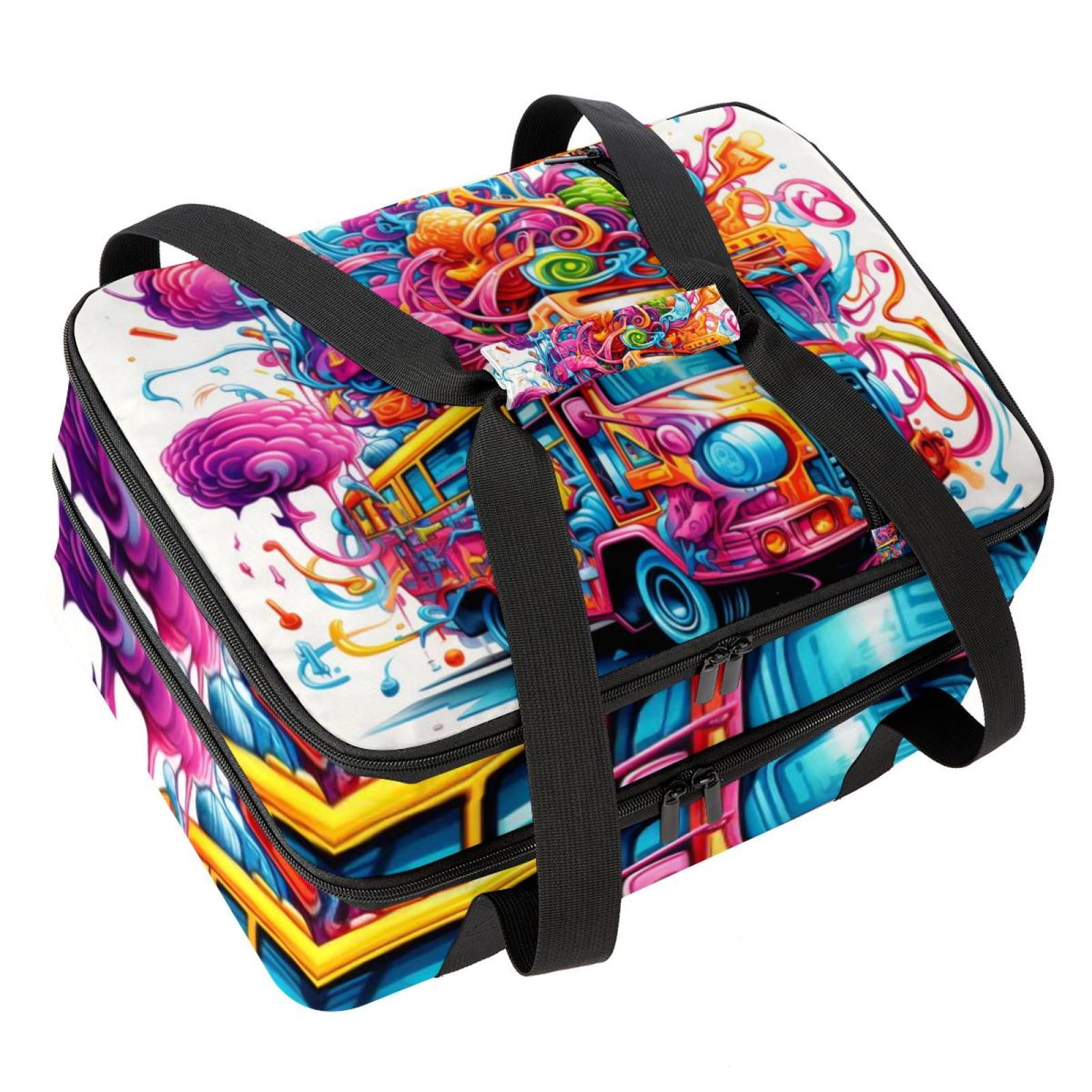 Vehicle Double Layered Insulated Lunch Bag with Two Compartments for ...