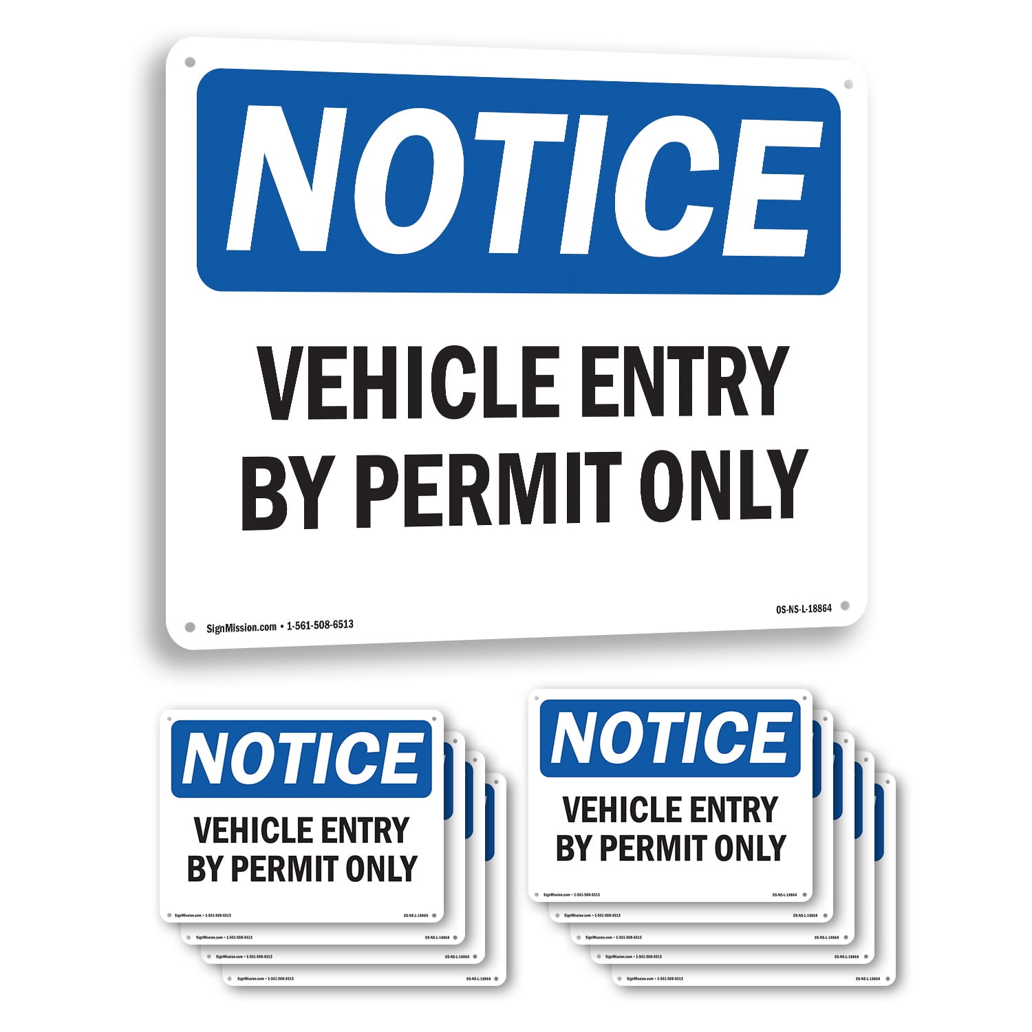 Vehicle Entry By Permit Only OSHA Notice Aluminum Sign 10 Inch x 7 Inch ...