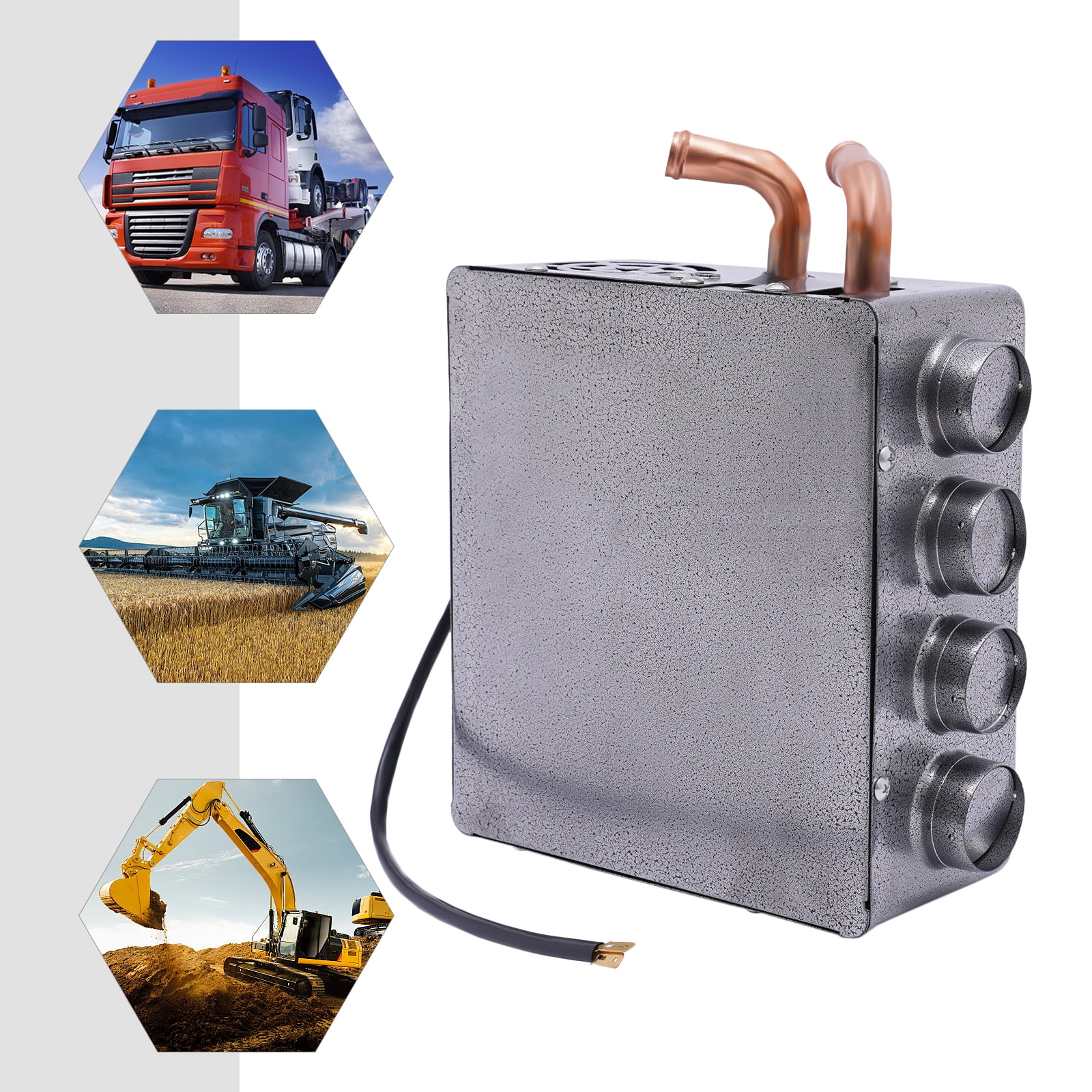 Vehicle Interior Heater with 12 Thick Copper Pipes, 4 Air Outlets, and ...