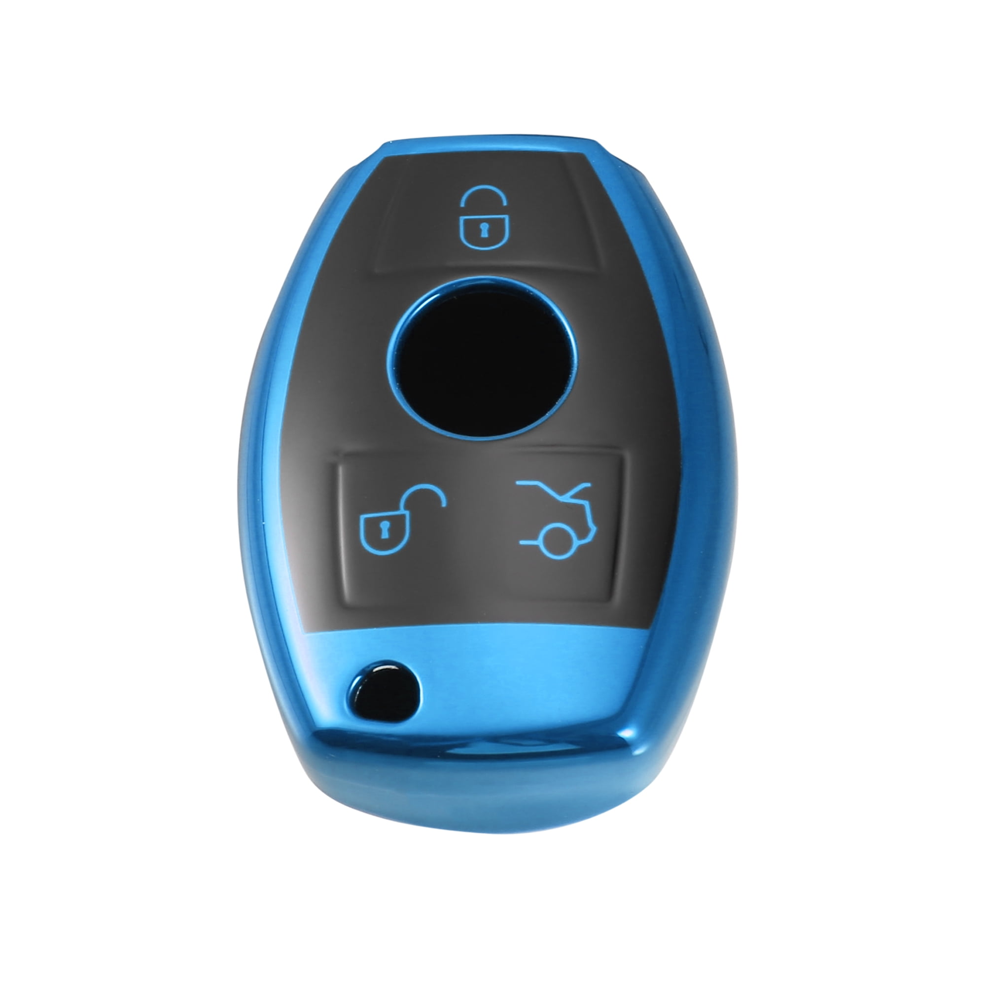 Vehicle Key Fob Cover 3 Button Remote Key Fob Case Blue for Mercedes ...