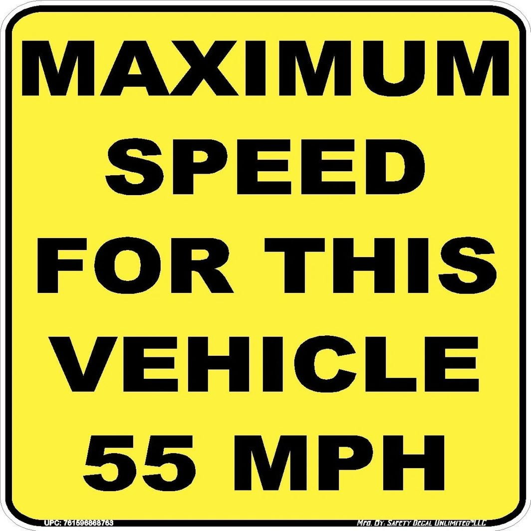 Vehicle Maximum Speed 55mph Yellow/Black Caution Bus Dump Truck Rental ...