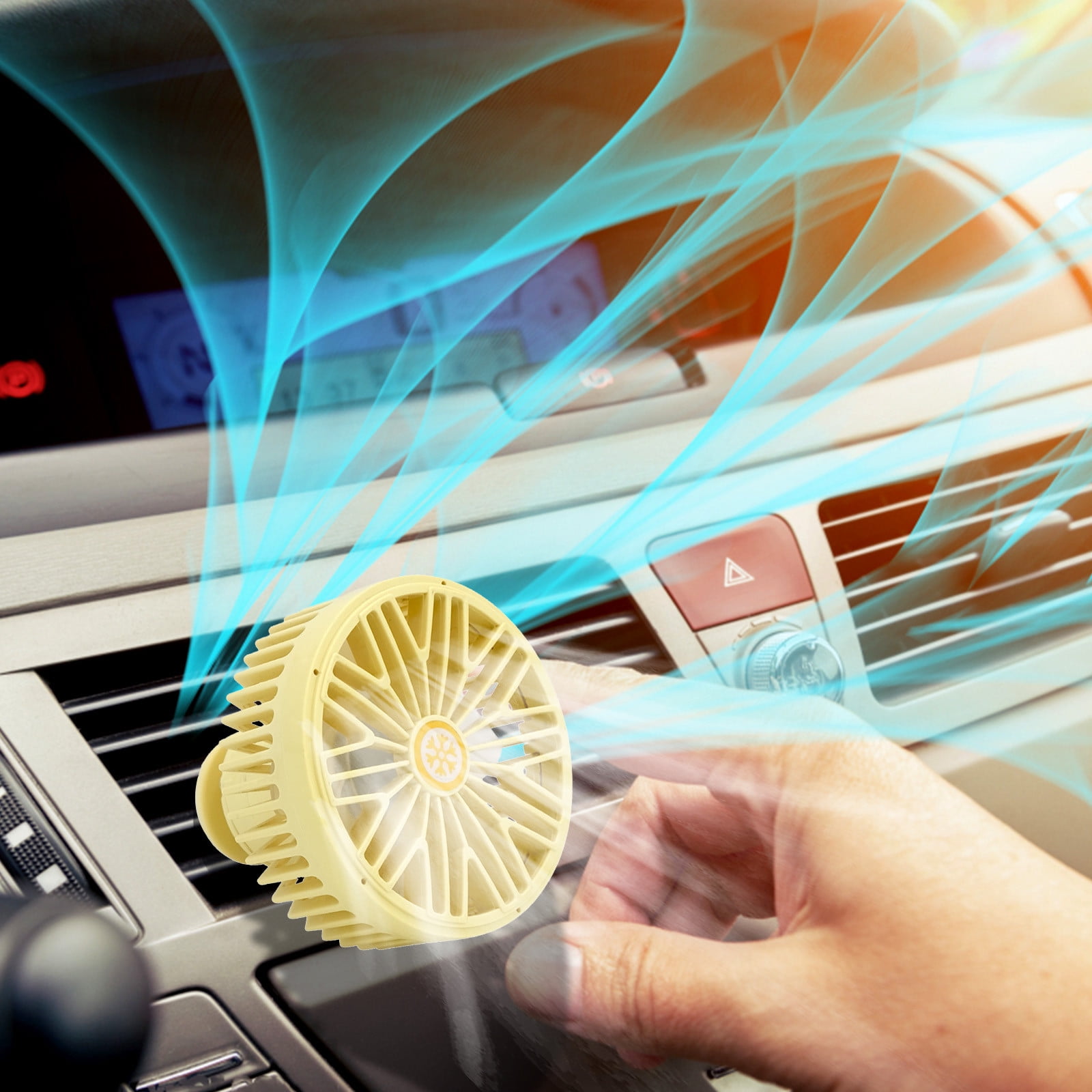 Vehicle Multifunction Fan With RGB Atmosphere Light Fan Car 360 ...