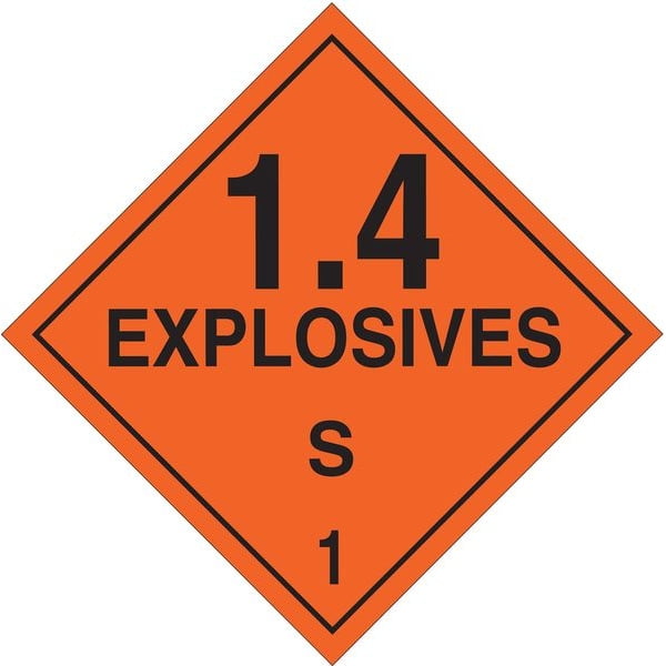 1.4 Explosive Placard