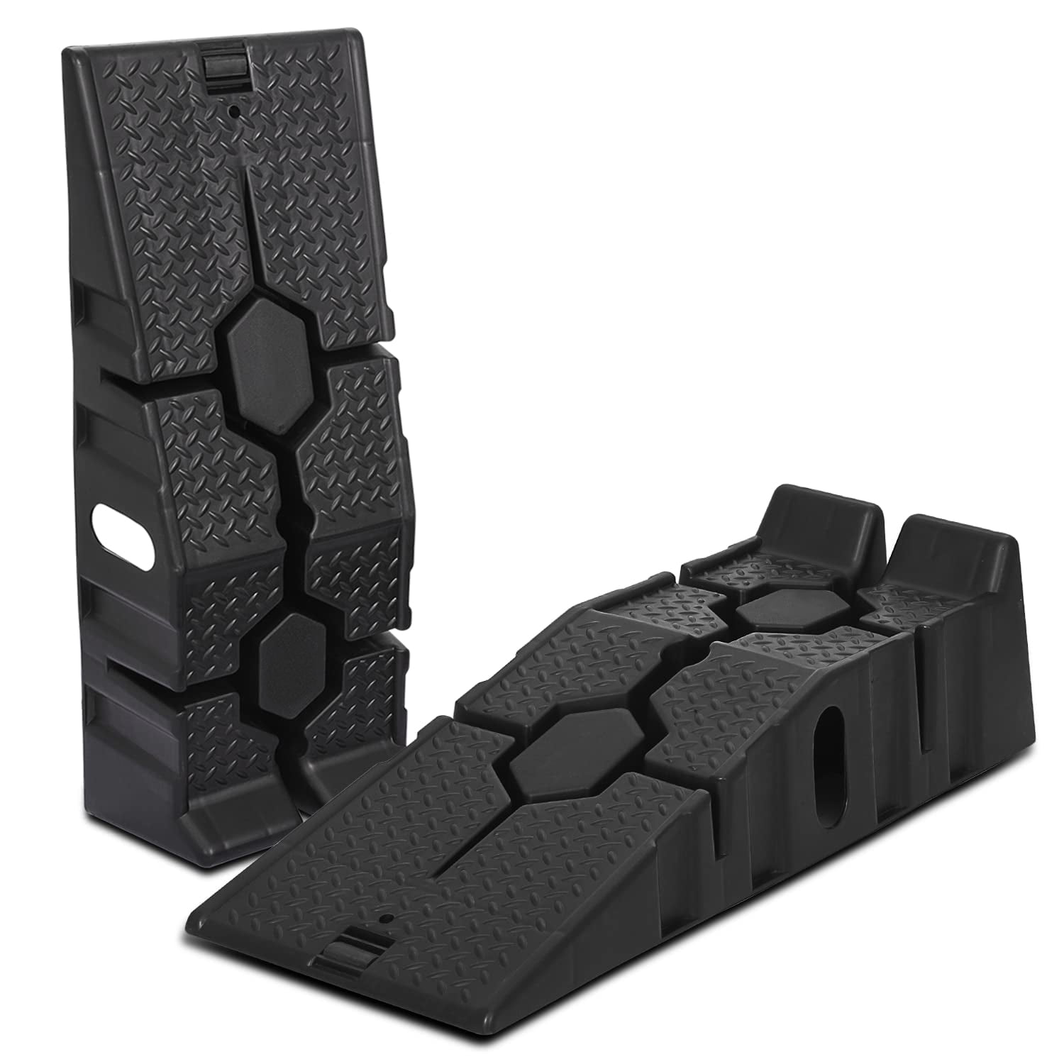 Vehicle Ramp Set of 2 Universal Drive-On 2-Stage Incline Ramps, 2Ton ...