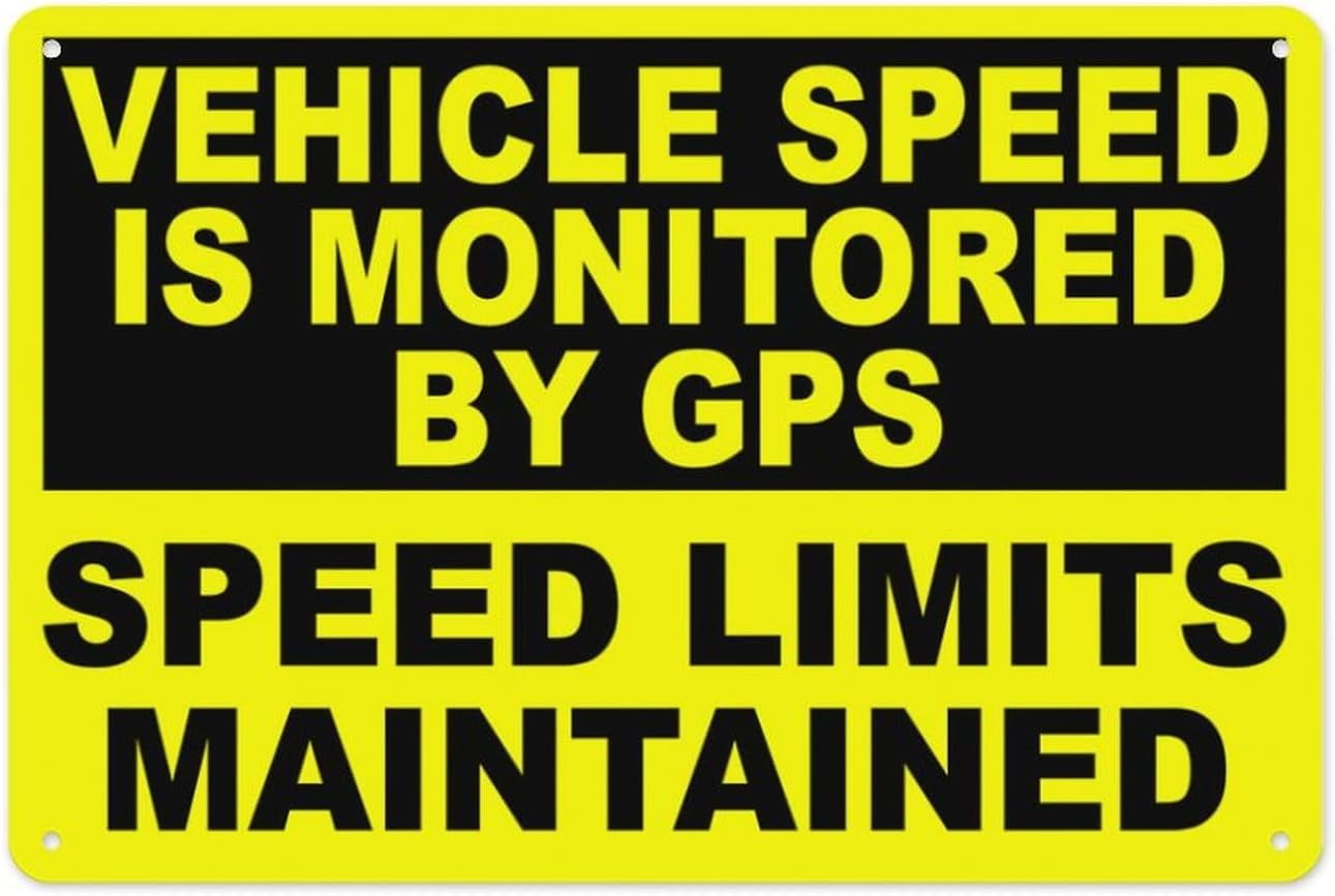 Vehicle Speed Monitored by GPS Decal Multi Sign 8"x12" - Aluminum Tin ...