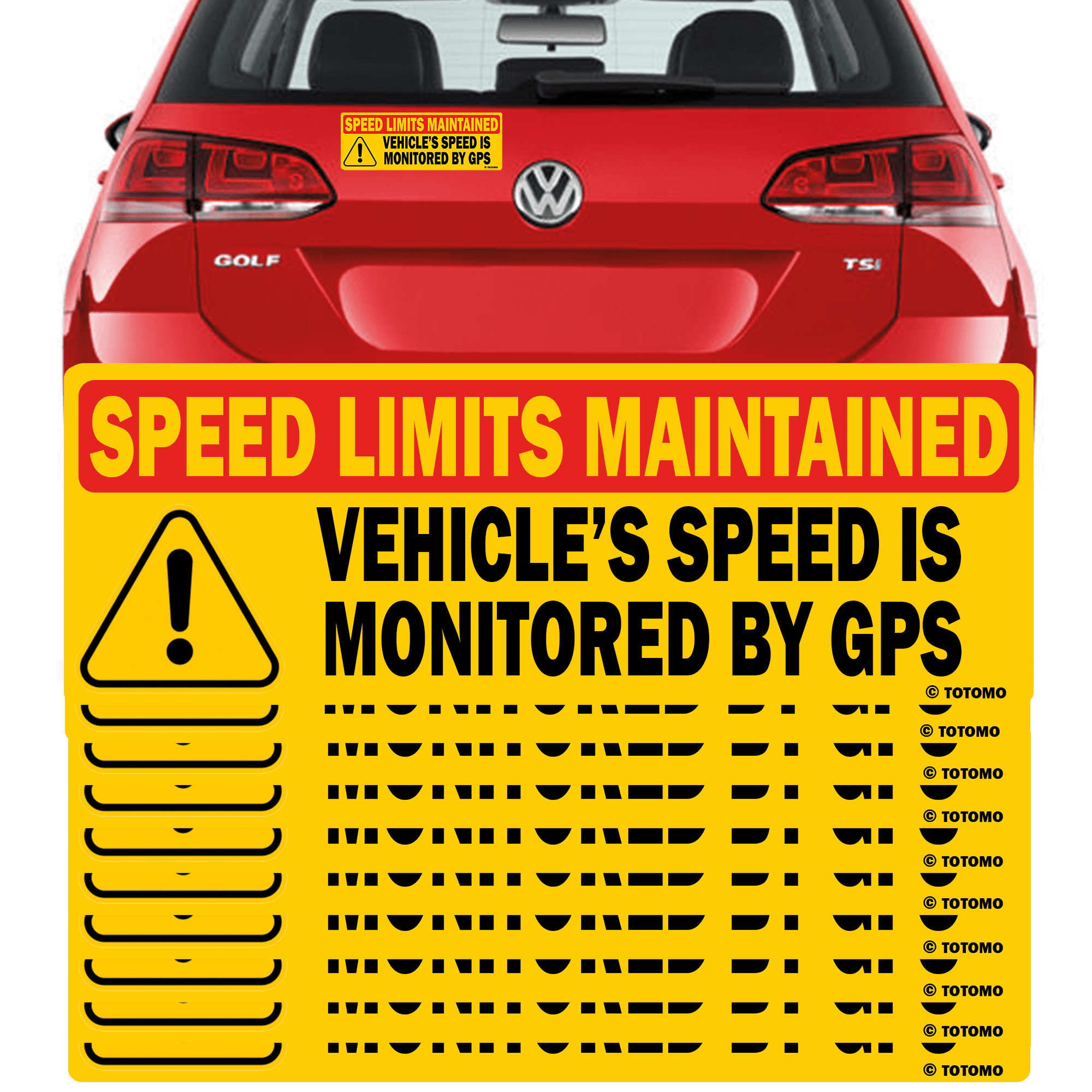 Vehicle Speed is Monitored by GPS Speed Limits are Maintained Sticker ...